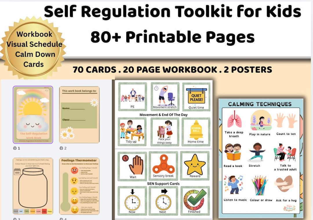 Kids Self Regulation Toolkit | Emotional Workbook, Visual Schedule ...