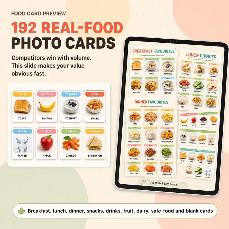 Picky Eating Food Choice Board | Visual Mealtime Photo Cards for Kids ...