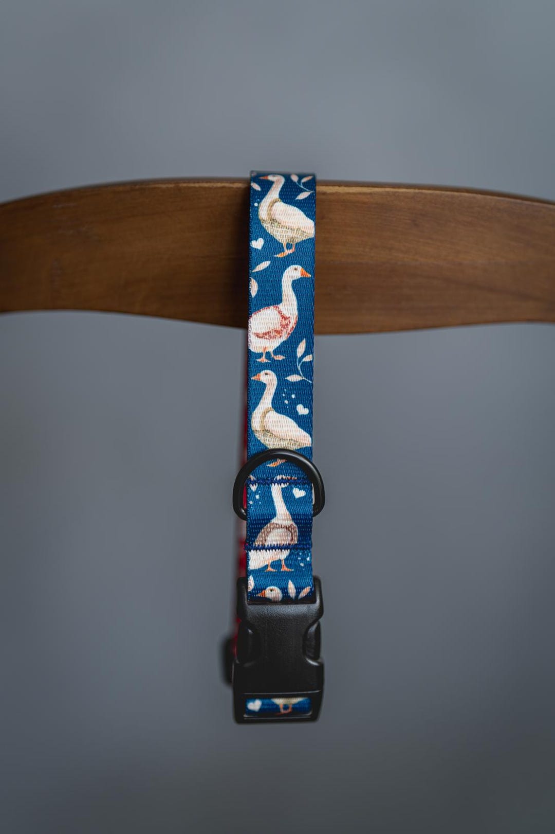 Dog Collar, Goose Pattern Handmade Dog Collar Blue Adjustable Collar ...