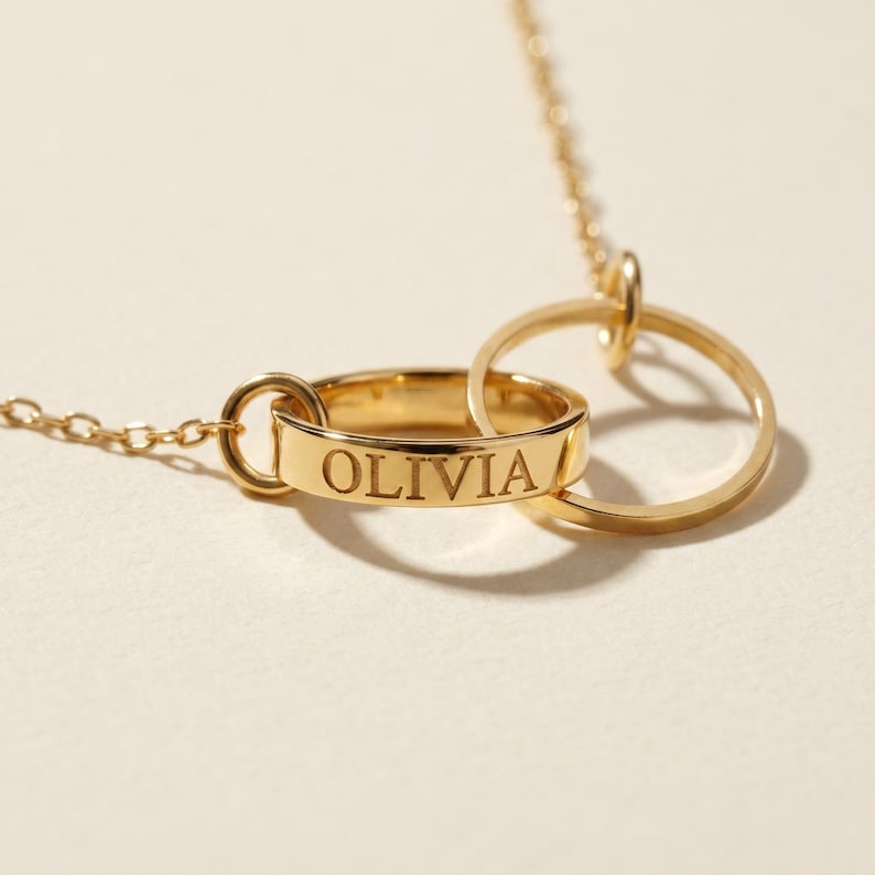 14K Personalized Name Necklace, Custom Sterling Silver Interlocking ...
