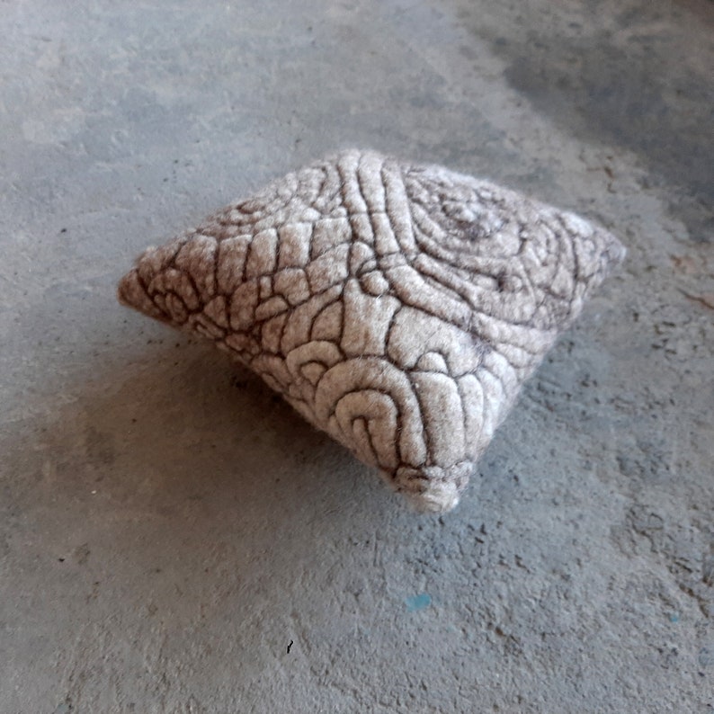 The Song of Hemispheres - Felt Chopper Stone Mini Pillow, Fiber Art ...