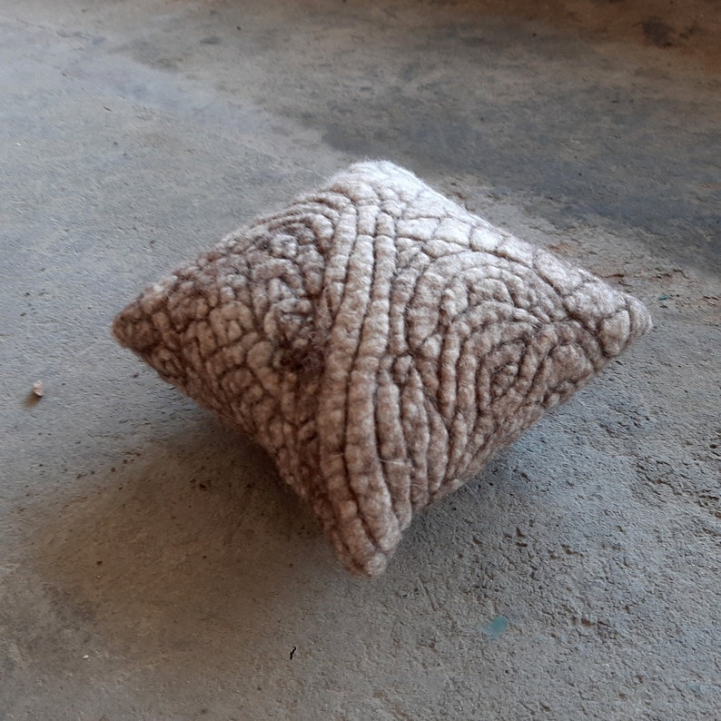 The Song of Hemispheres - Felt Chopper Stone Mini Pillow, Fiber Art ...