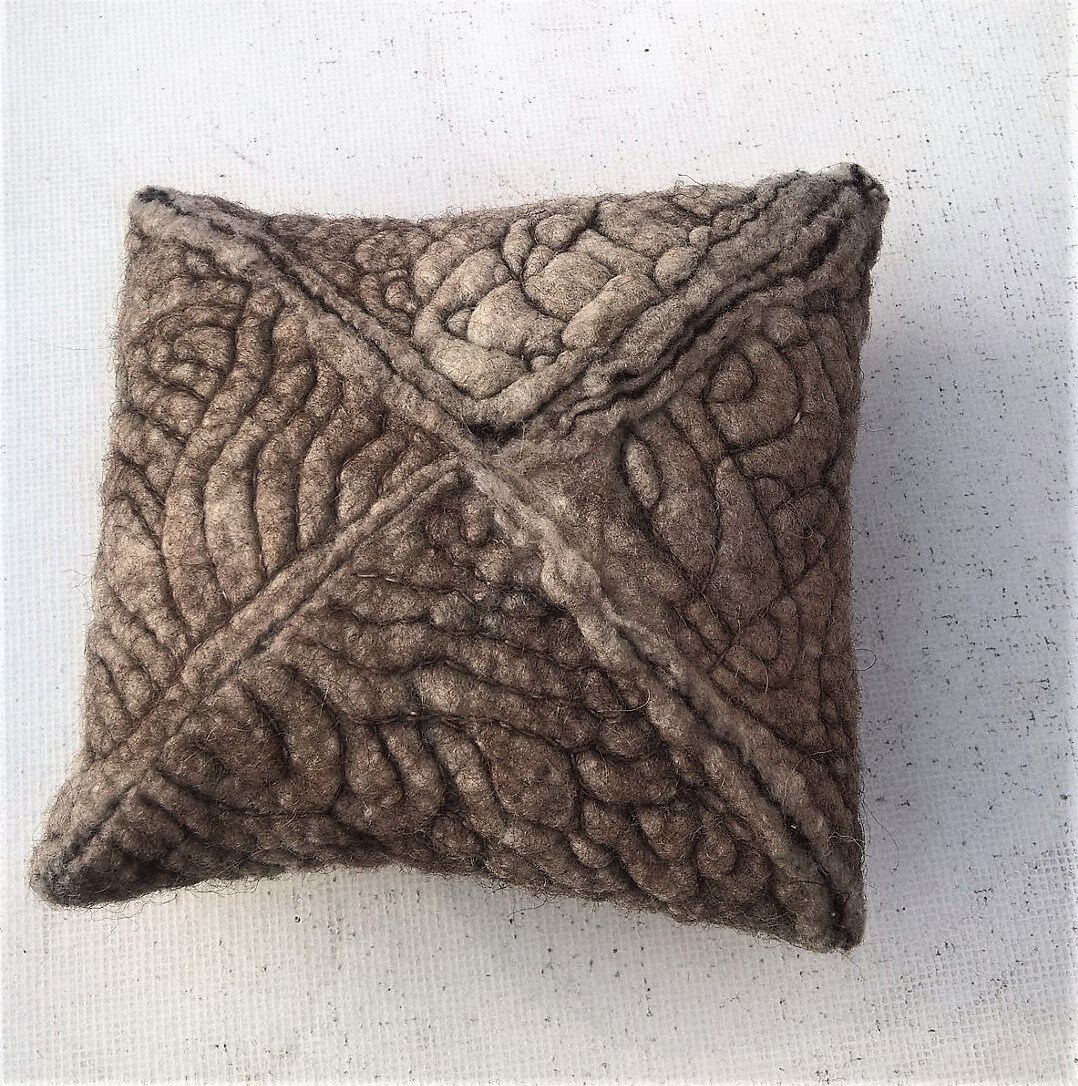 The song of hemispheres felt chopper stone mini pillow | Etsy