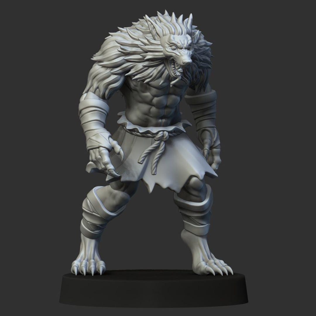 1 Inch Werewolf Resin Miniature (not Primed or Painted) - Etsy