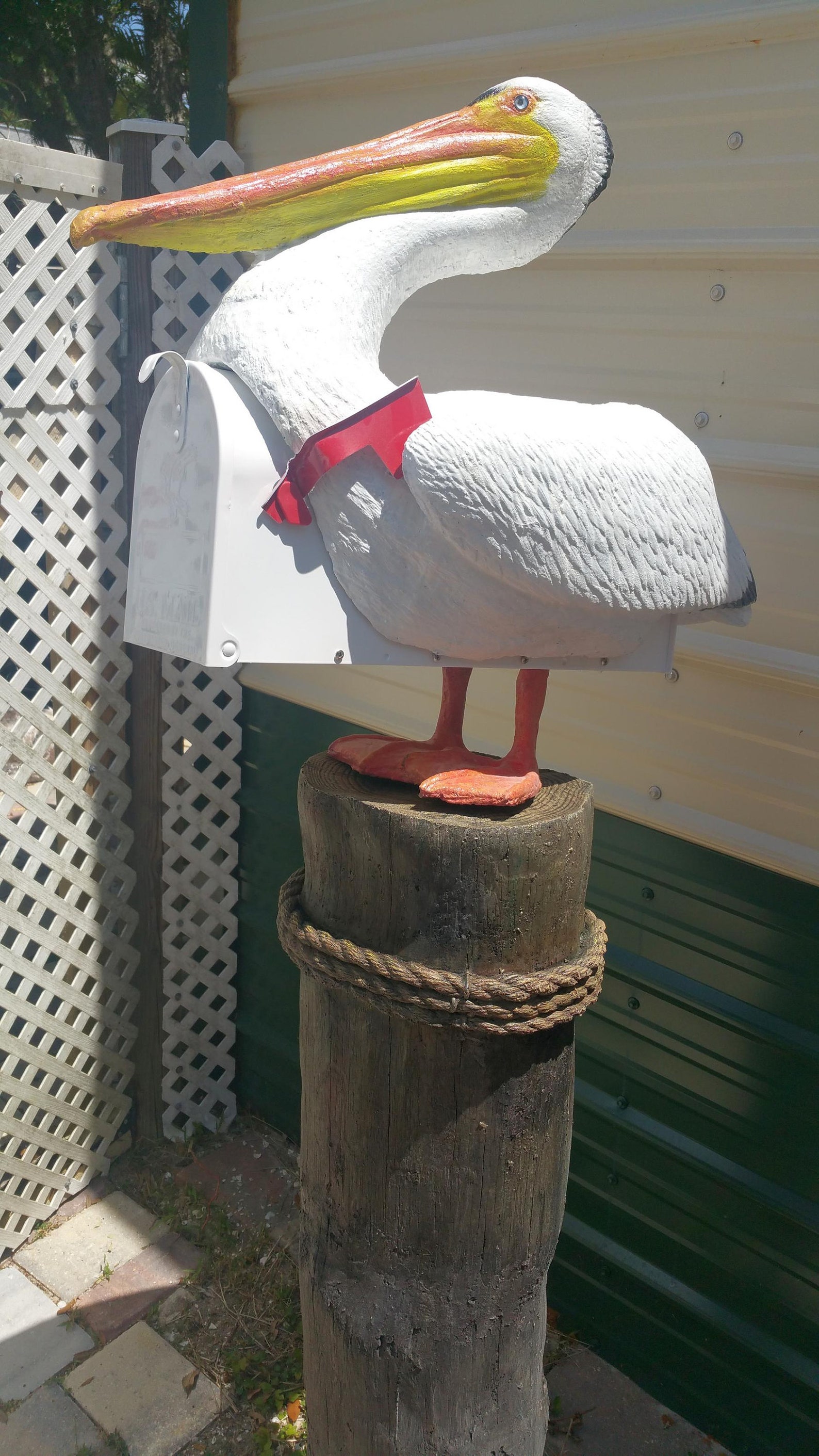 Pelican Mailbox With Post and Feet! Sculpture Artist Statue - Etsy