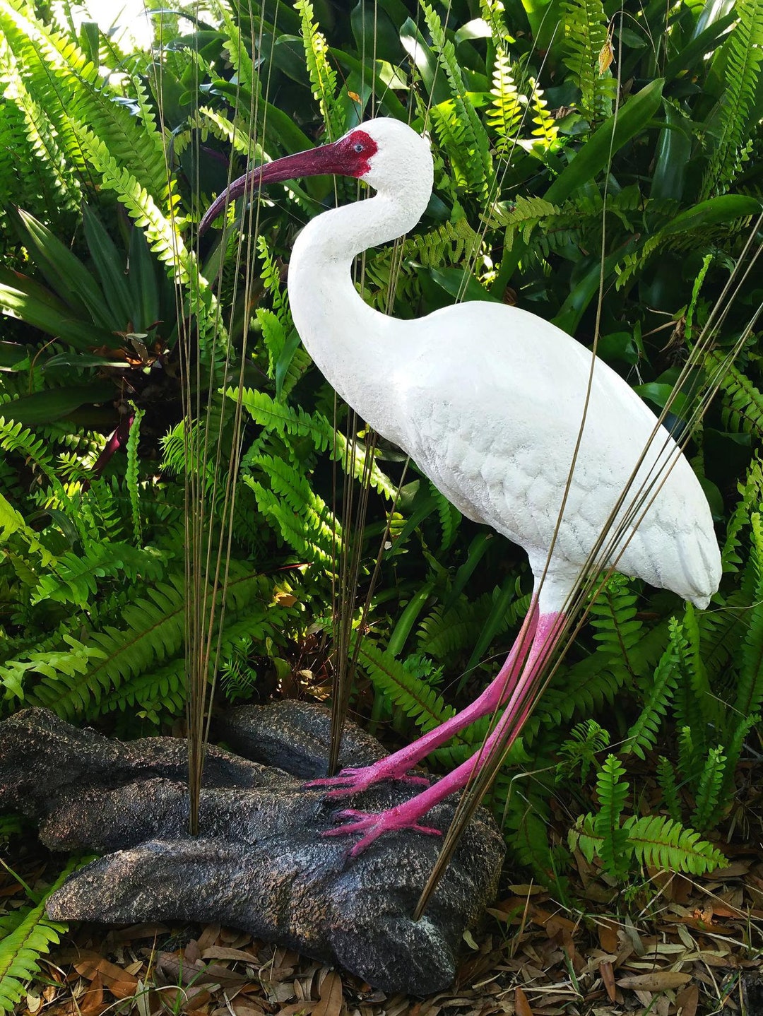 Ibis Bird 26 Inches Lifesize Realistic Waterbird Sculpture, White Ibis ...