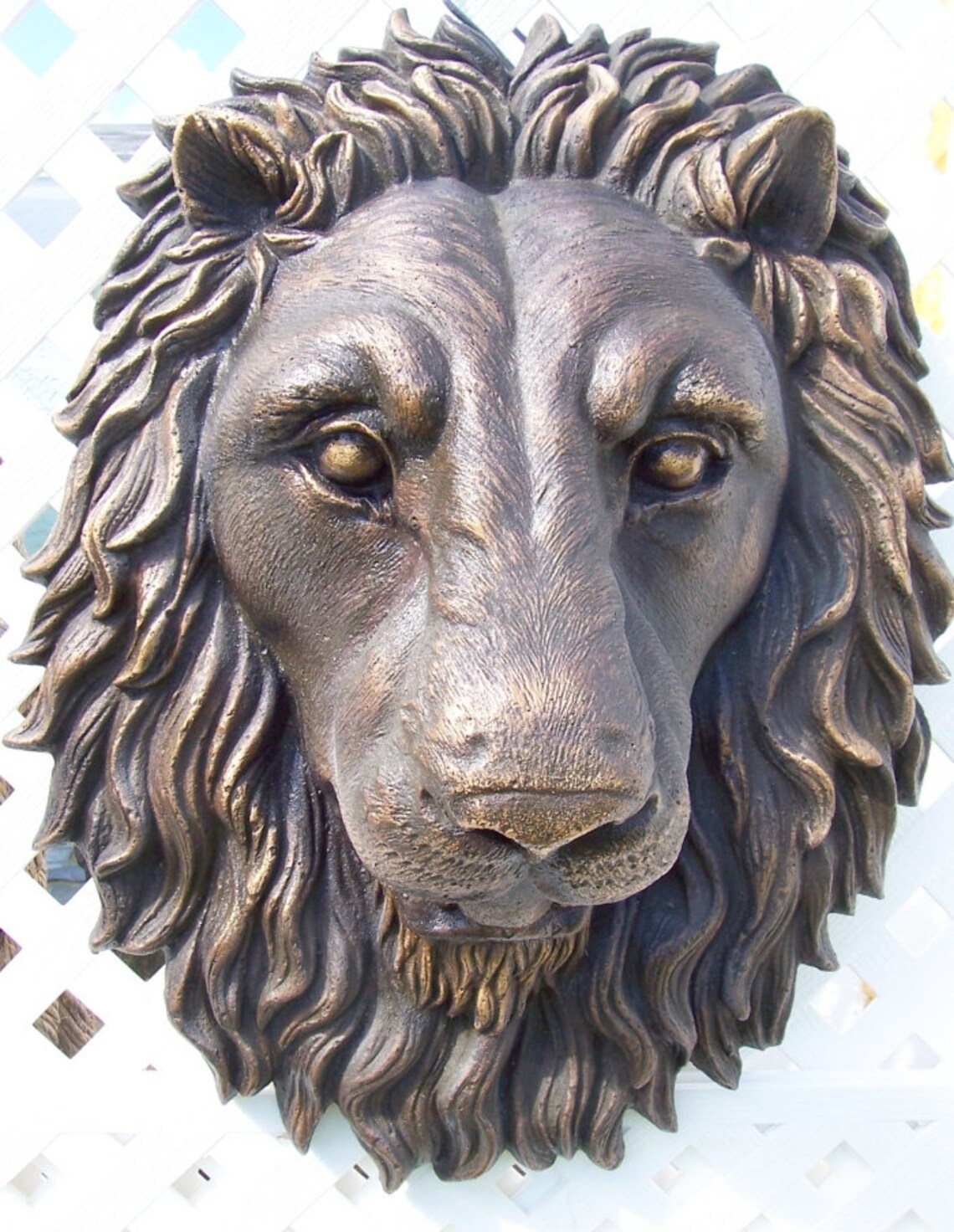 Lion Head Life-size Wall Statue Large: Width 16 X Depth 8 X 21 Inches ...