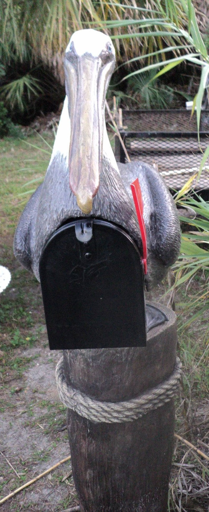 Pelican Mailbox With Post and Feet! Sculpture Artist Statue - Etsy