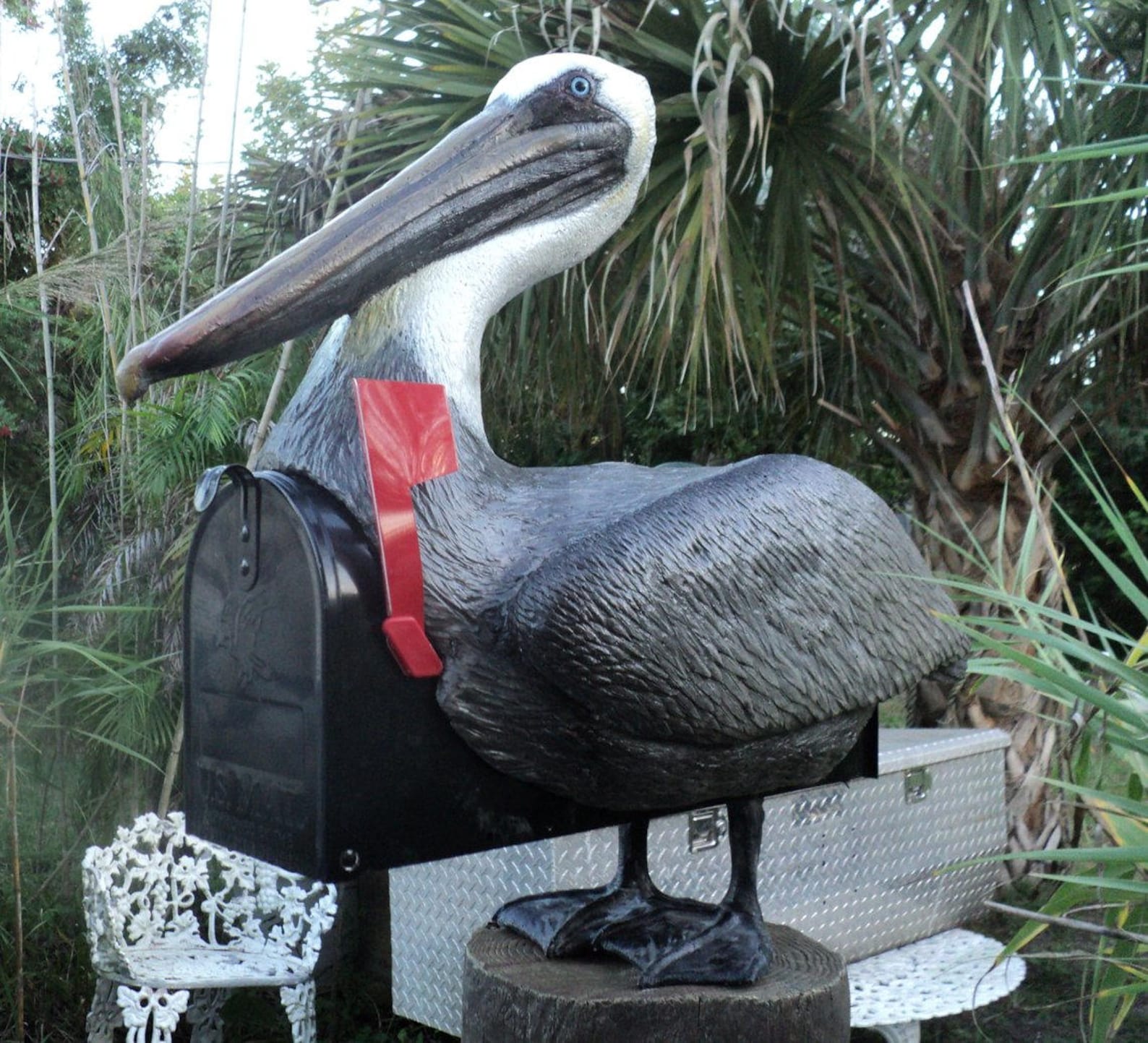 Pelican Mailbox With Post and Feet! Sculpture Artist Statue - Etsy