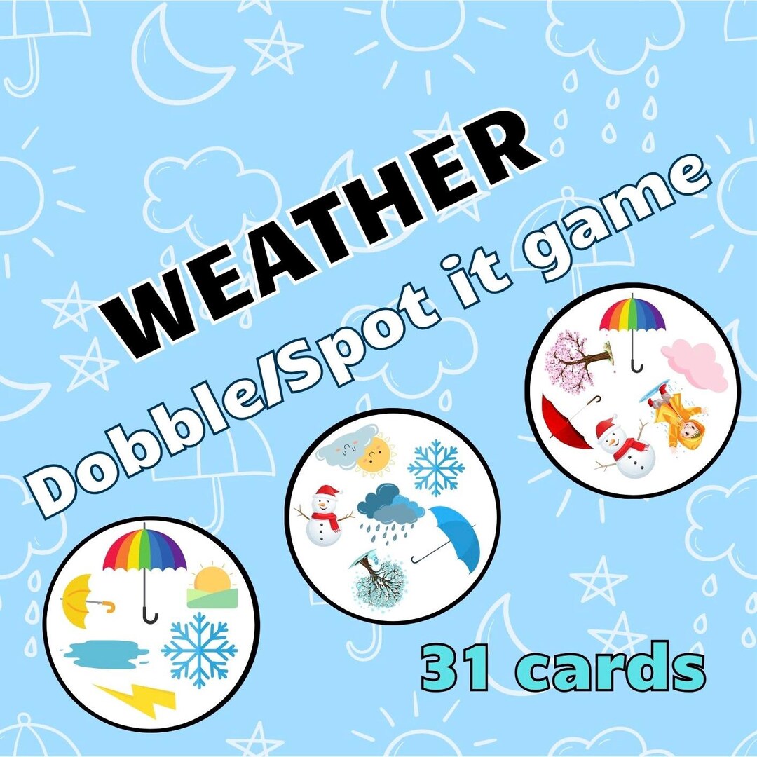 WEATHER - Dobble/spot It Card Game - Etsy