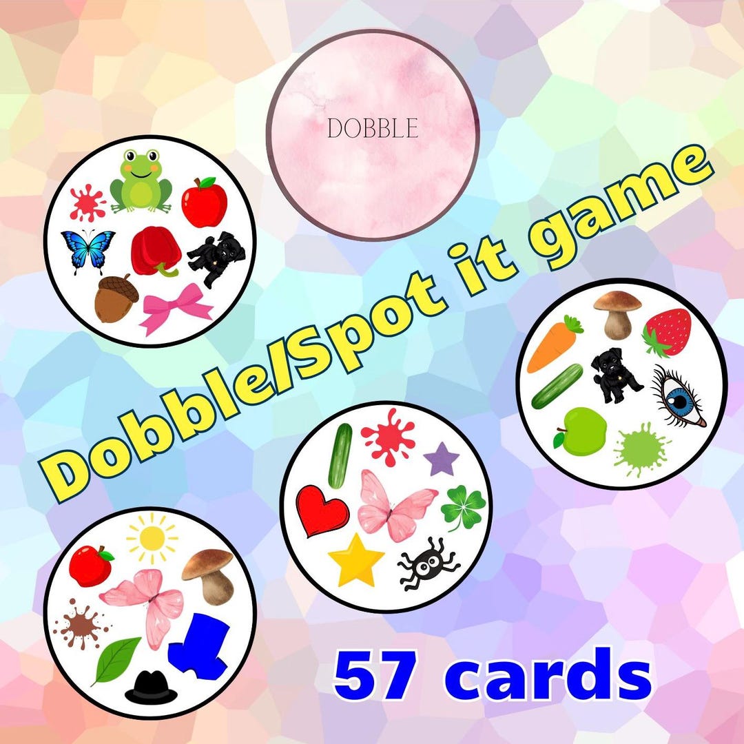 Dobble/spot It Card Game - 57 Cards - Etsy