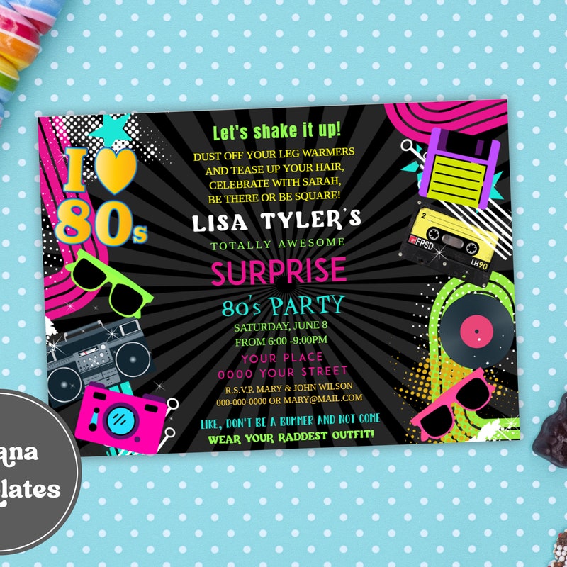 80s Party Invitation - Etsy