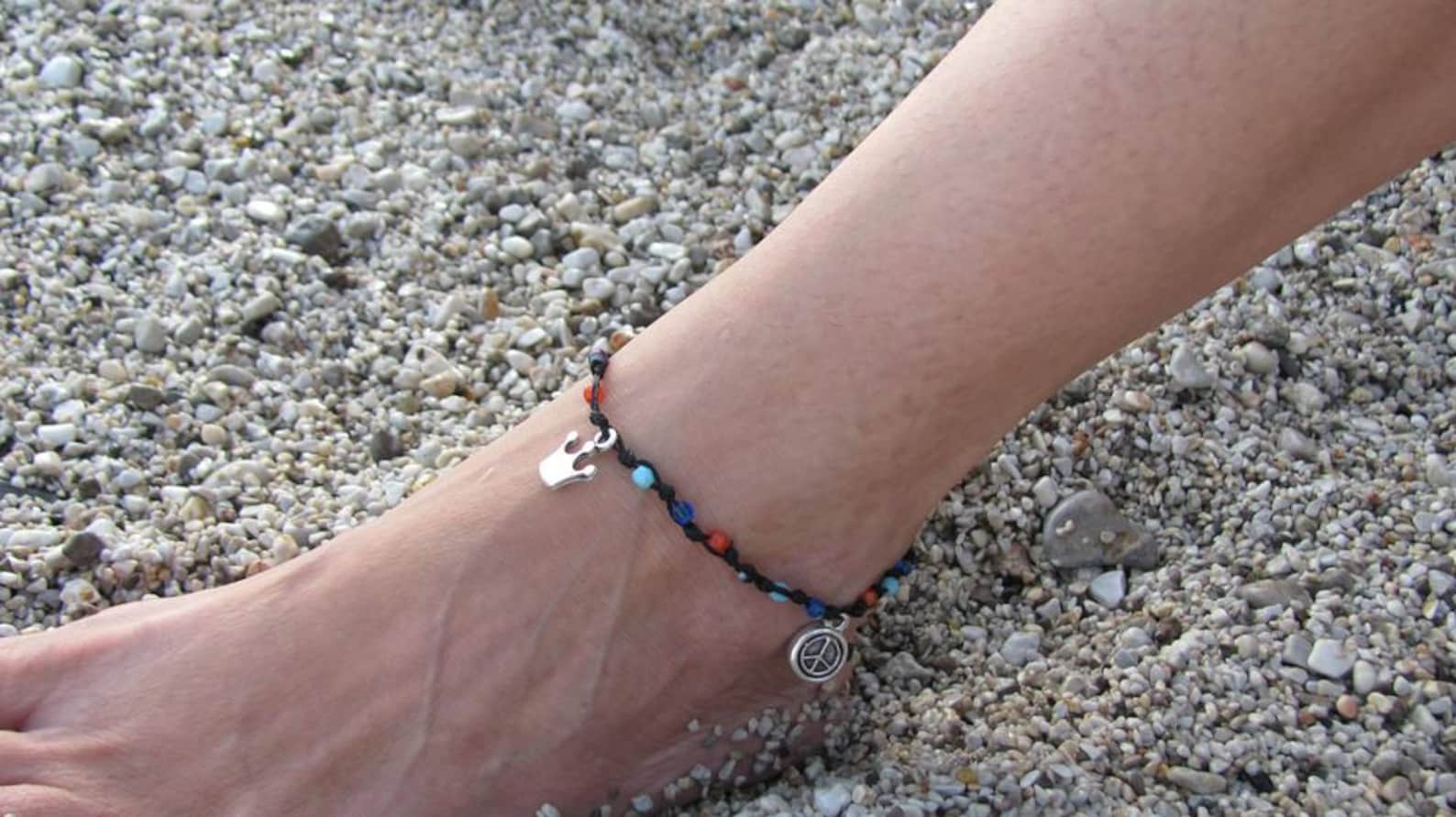 Foot Jewelry, Ankle Bracelet, Beach Anklet, Hippie Summer Gift, Foot ...