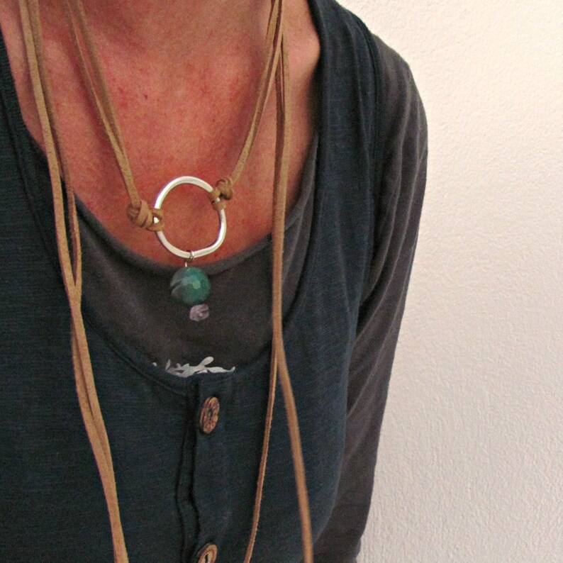 Statement Minimalist Circle Necklace Double Wrap Cord - Etsy