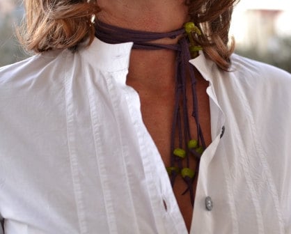 Summer Fashion Necklace, Boho Leather Neck Accessory, Suede Wrap ...