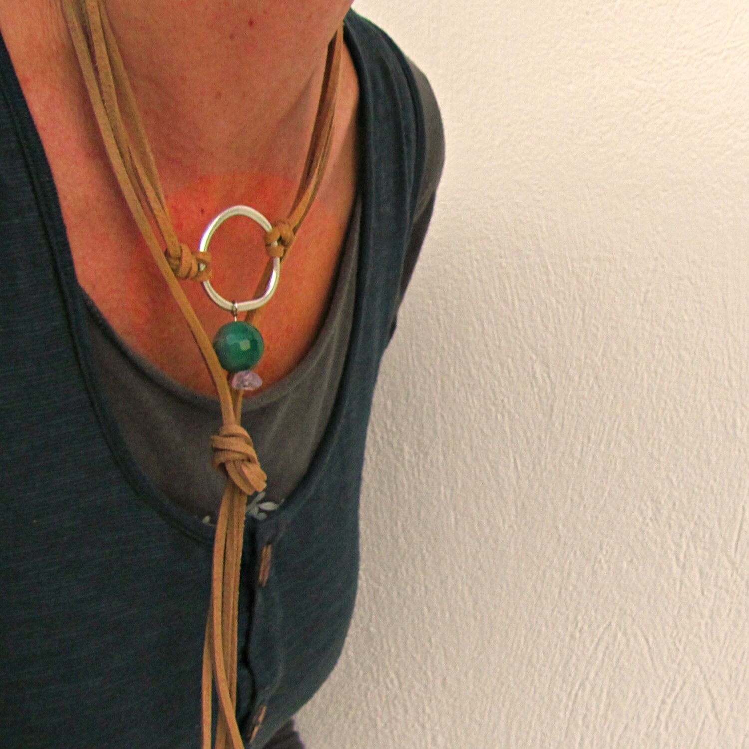Statement Minimalist Circle Necklace Double Wrap Cord - Etsy