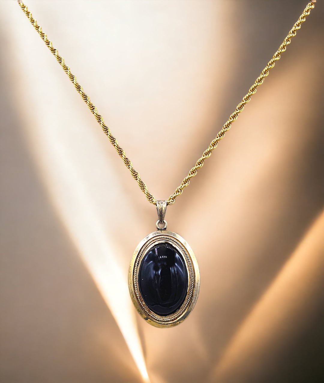 10k Gold Victorian Mourning Locket, 10k Gold Locket, Black Enamel ...