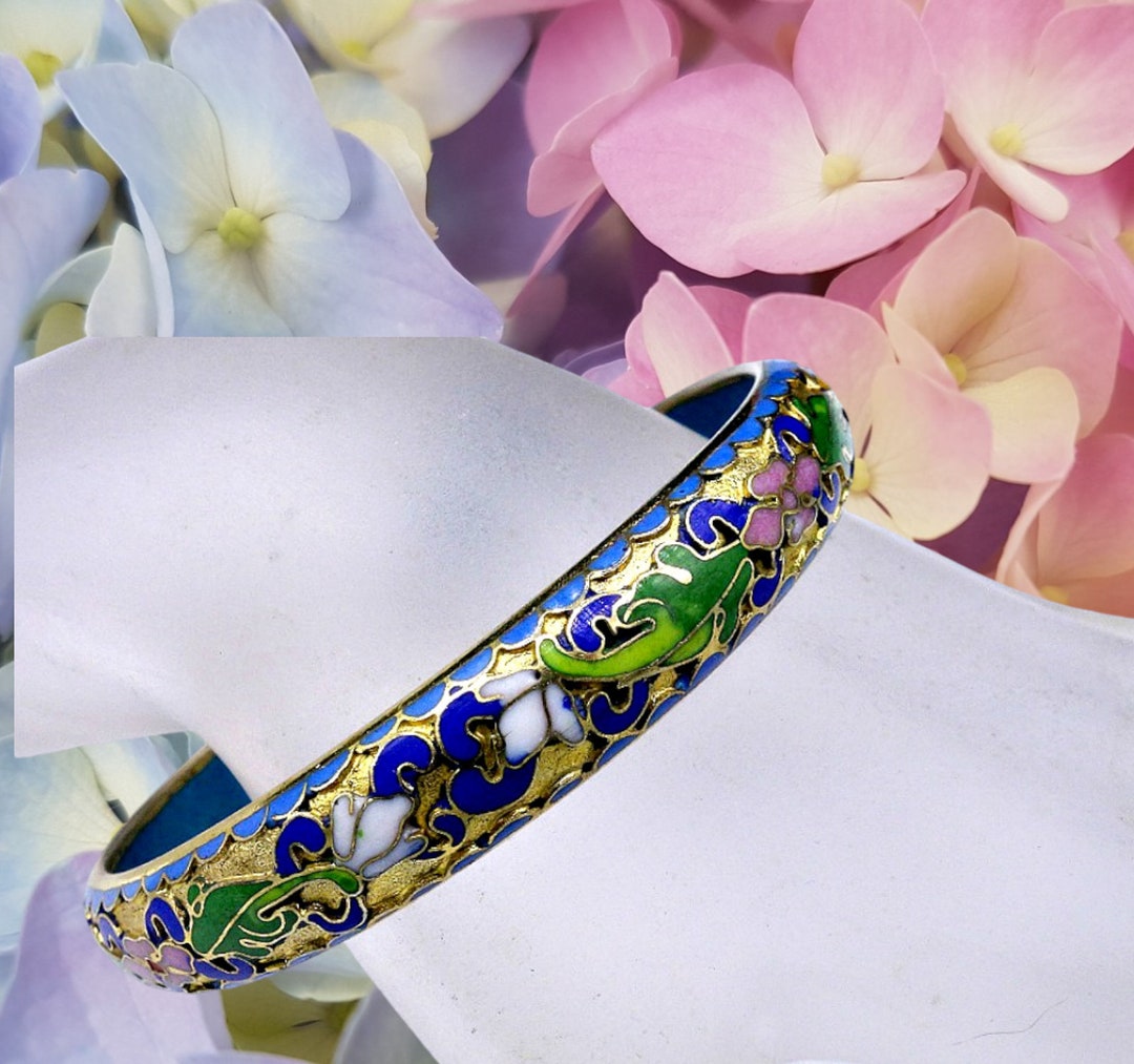 Vintage Cloisonne Bangle, Chinese Cloisonne Bangle, Champleve Bangle - Etsy