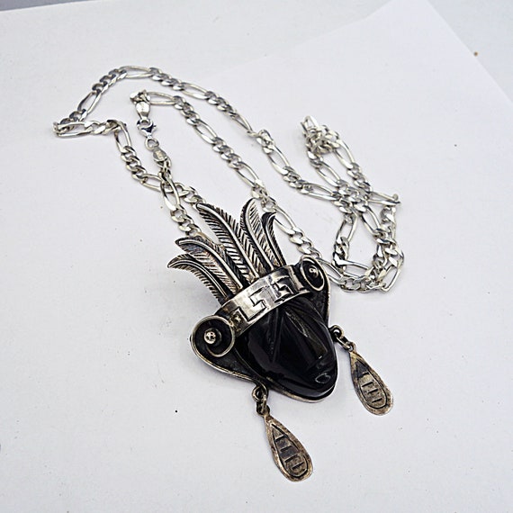 Aztec Warrior Pendant/Pin, Handmade Mexico Large Ster… - Gem
