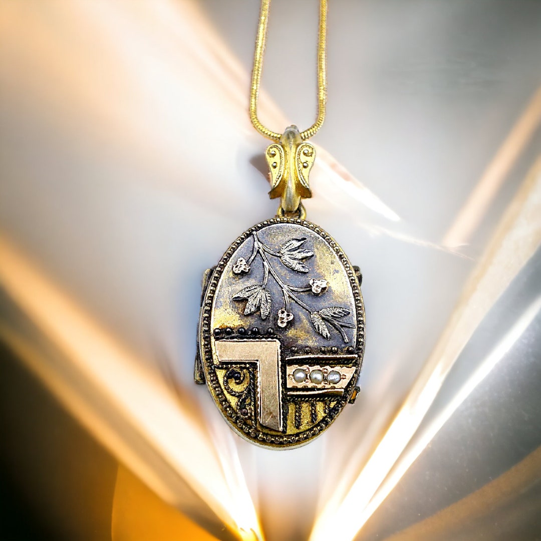Antique Etruscan Revival Locket, Victorian Gold Filled Locket, Gift for ...