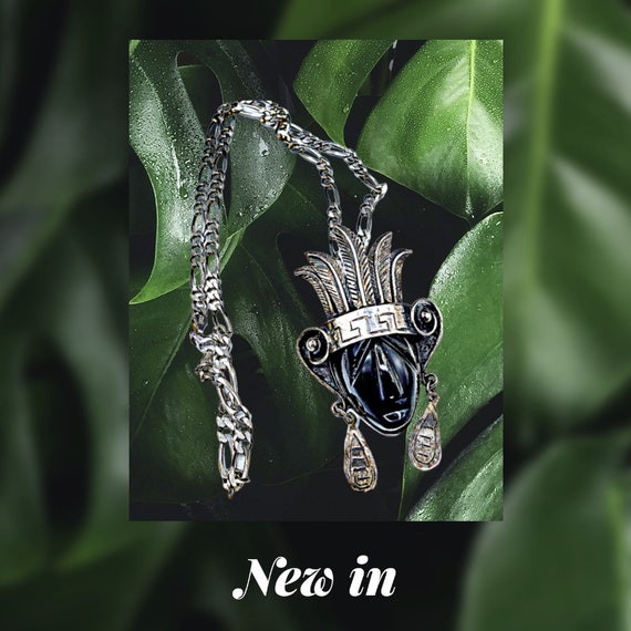 Aztec Warrior Pendant/Pin, Handmade Mexico Large Ster… - Gem