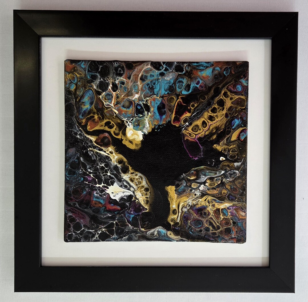 VOID BLOOM - Abstract Fluid Art Painting : Dark Void With Vibrant ...
