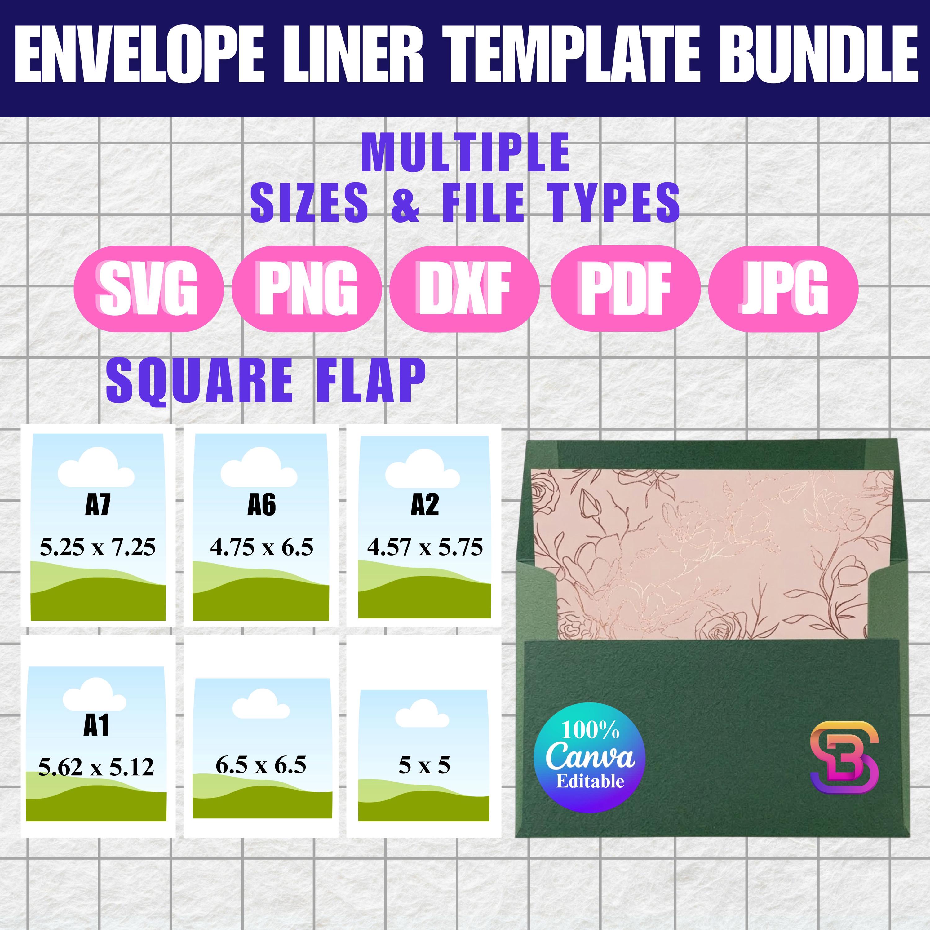 Custom Canva Editable Envelope Liner Templates, Square Euro Flap SVG ...