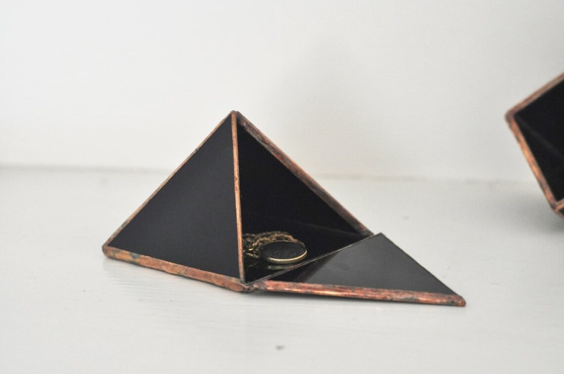Pyramid Display Box Black Glass Pyramid Jewelry Box - Etsy