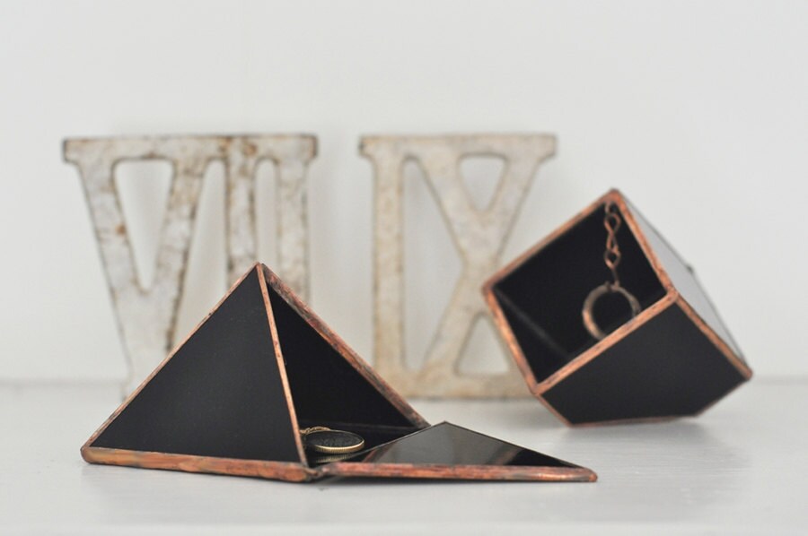 Pyramid Display Box Black Glass Pyramid Jewelry Box - Etsy
