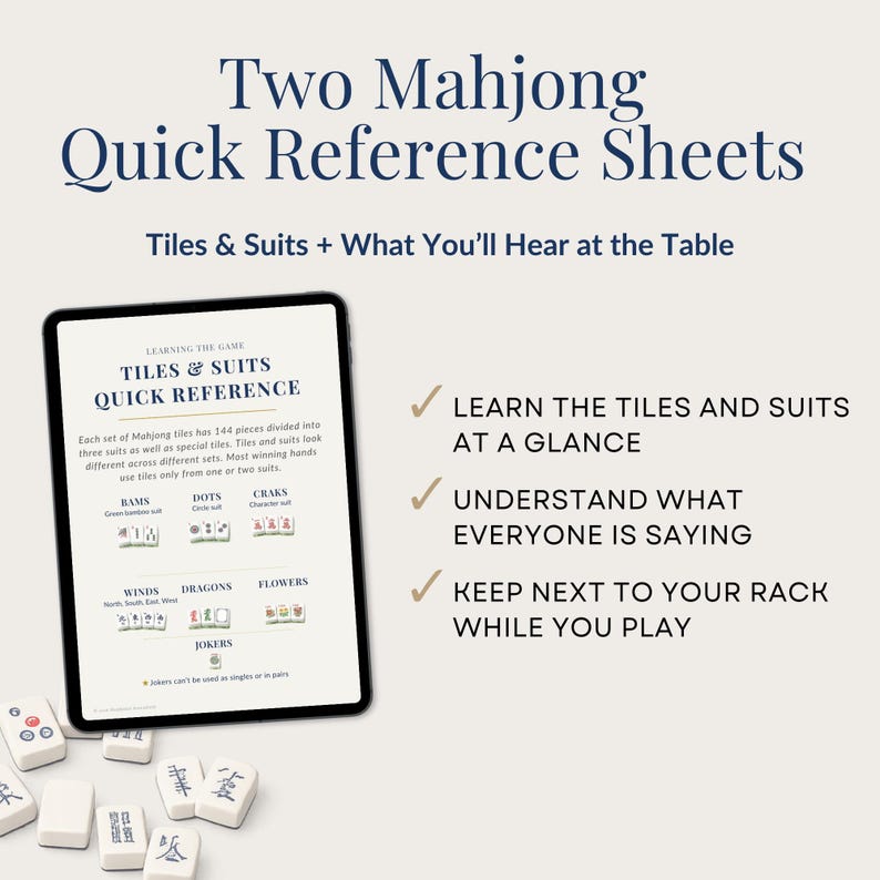 Mahjong Cheat Sheet Printable — Tiles, Suits & Table Talk Quick ...
