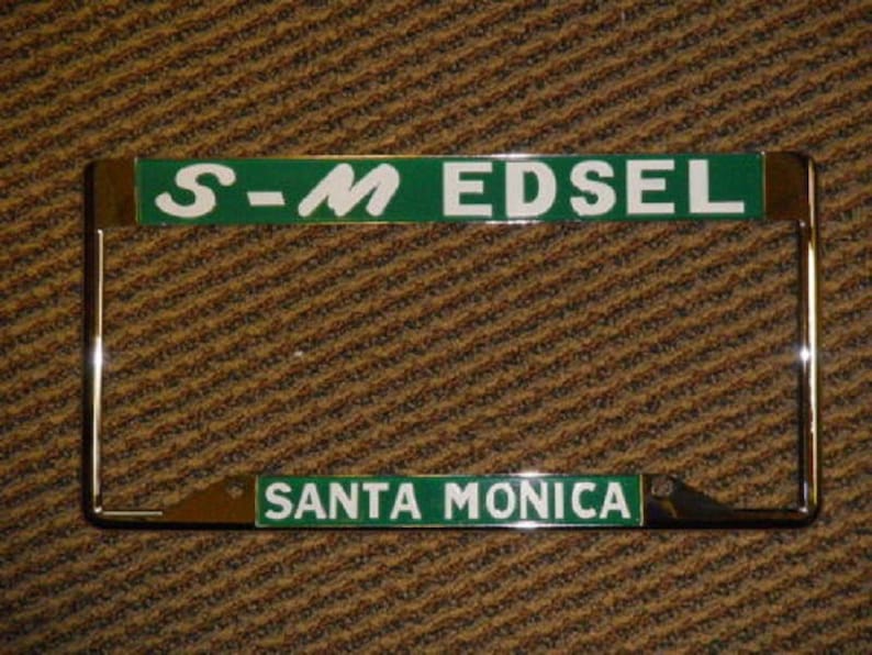 S- M Edsel Santa Monica CA License Plate Frame - Etsy