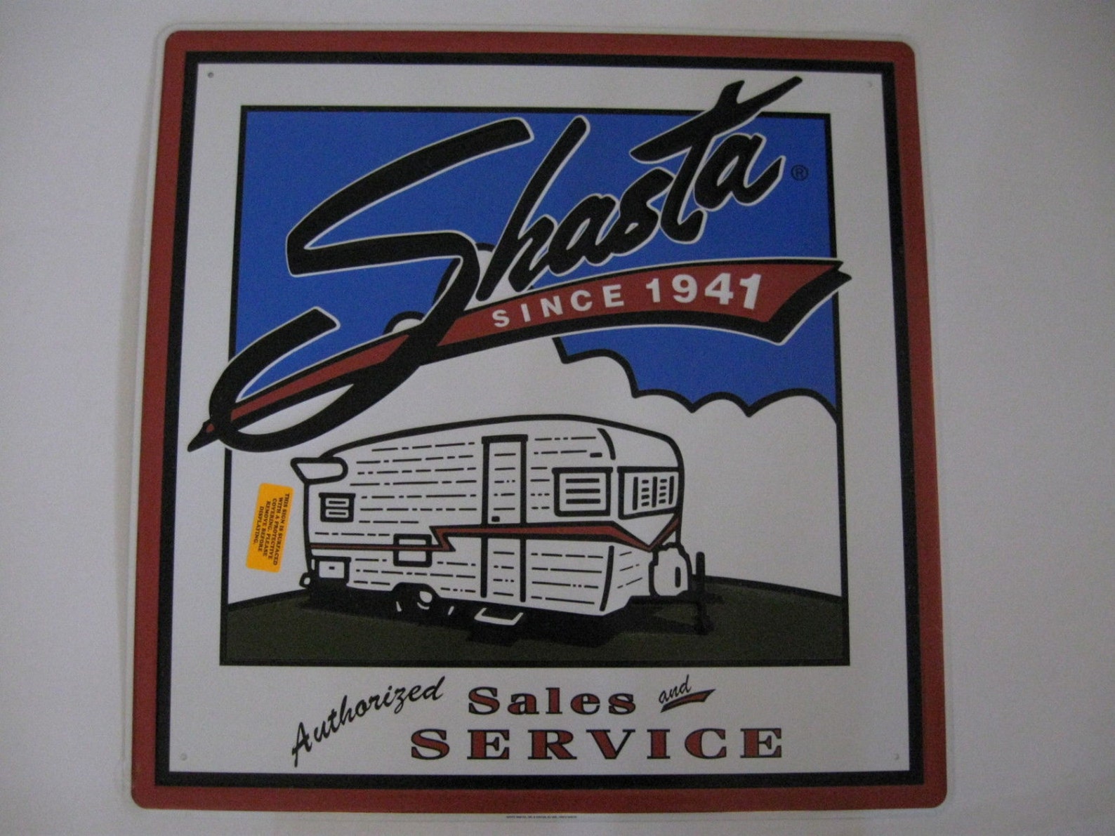 NOS Vintage Metal Embossed Travel Trailer Sign Since 1941 Sales ...