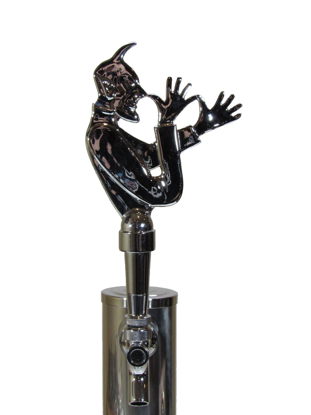 Thumbing Devil Chrome Metal Sports Bar Beer Tap Handle Kegerator ...
