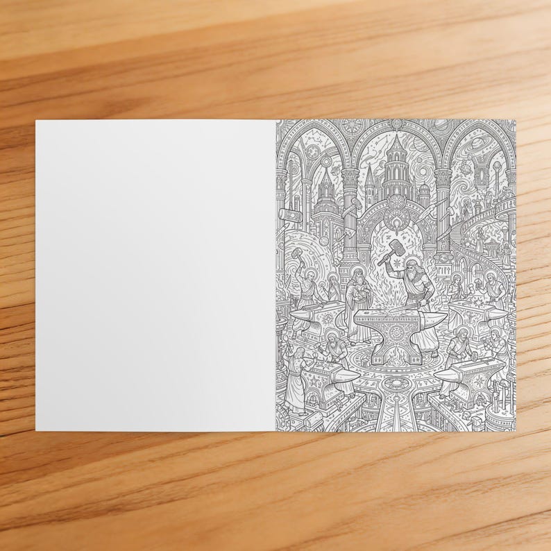 The Godforge Fantasy Coloring Book, Mythological Illustration Pages - Etsy