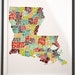 Louisiana map art Louisiana art print signed print of my | Etsy
