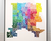 Denver Neighborhood Map Art Print Signed Print of My Original - Etsy