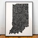 Indiana map art Indiana art print signed print of my | Etsy