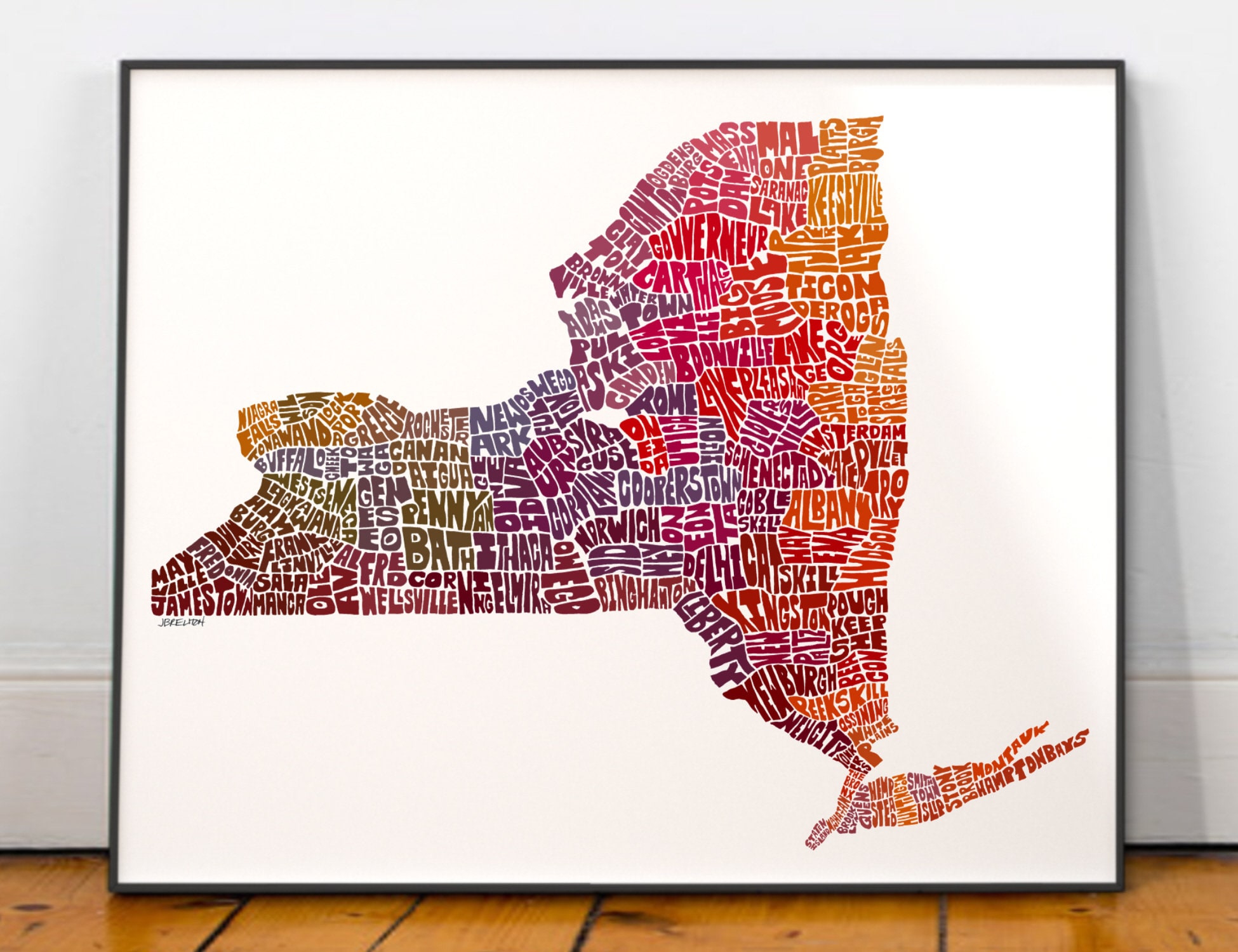 New York map art New York art print signed print of my | Etsy