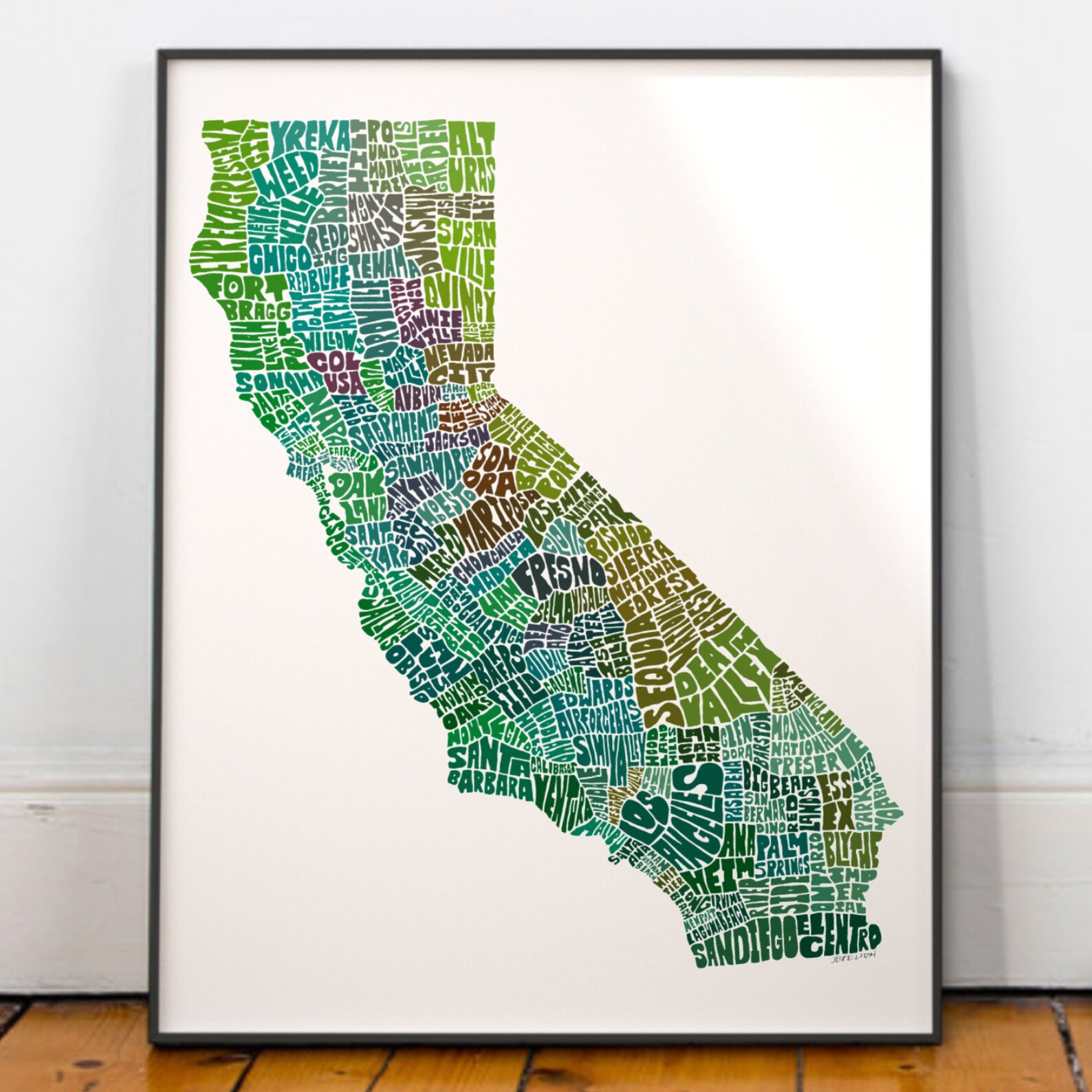 California Map Art California Art Print Signed Print of My - Etsy