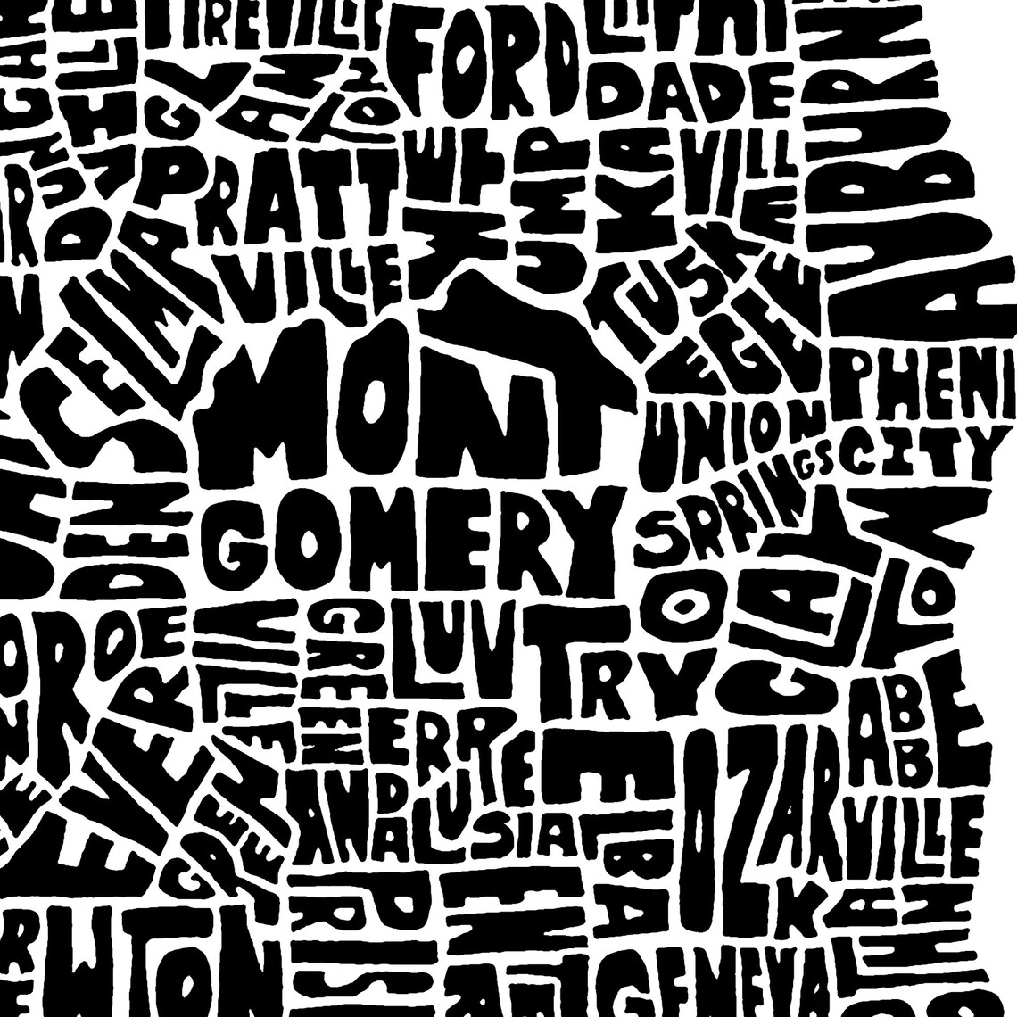 Alabama Art Print FRAMED Alabama Map Art Available in - Etsy