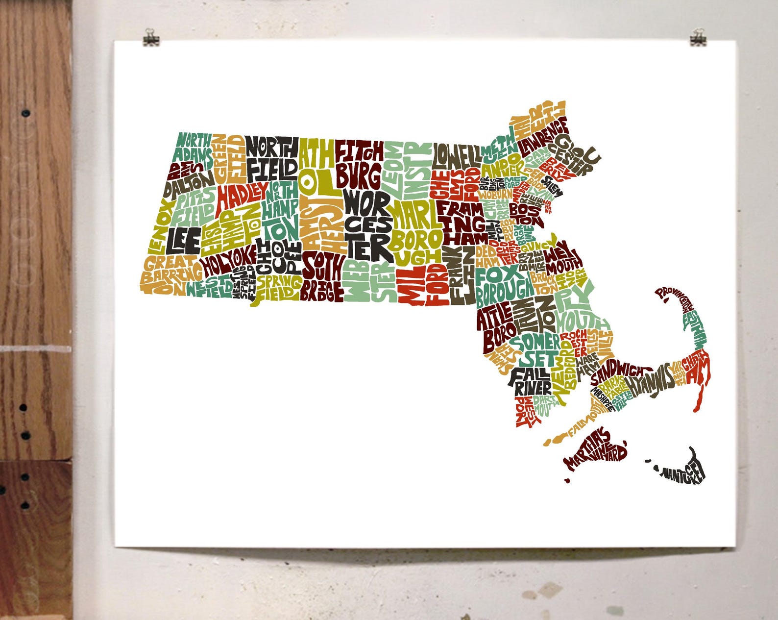 Massachusetts Map Art, Massachusetts Art Print, Signed Print of My ...