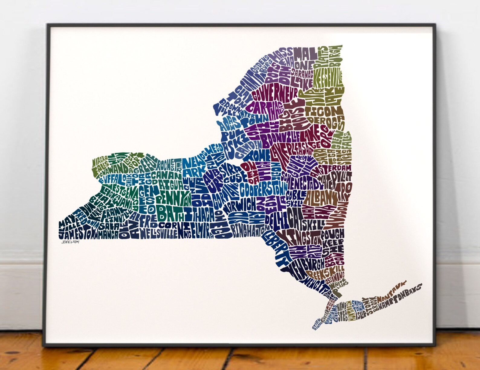 New York Map Art New York Art Print Signed Print of My | Etsy