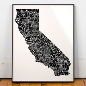 California Map Art California Art Print Signed Print of My - Etsy