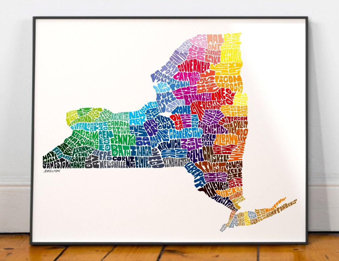 New York Map Art New York Art Print Signed Print of My - Etsy