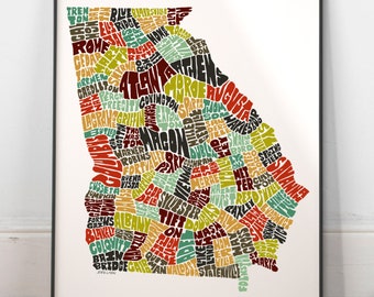 Map of Georgia | Etsy