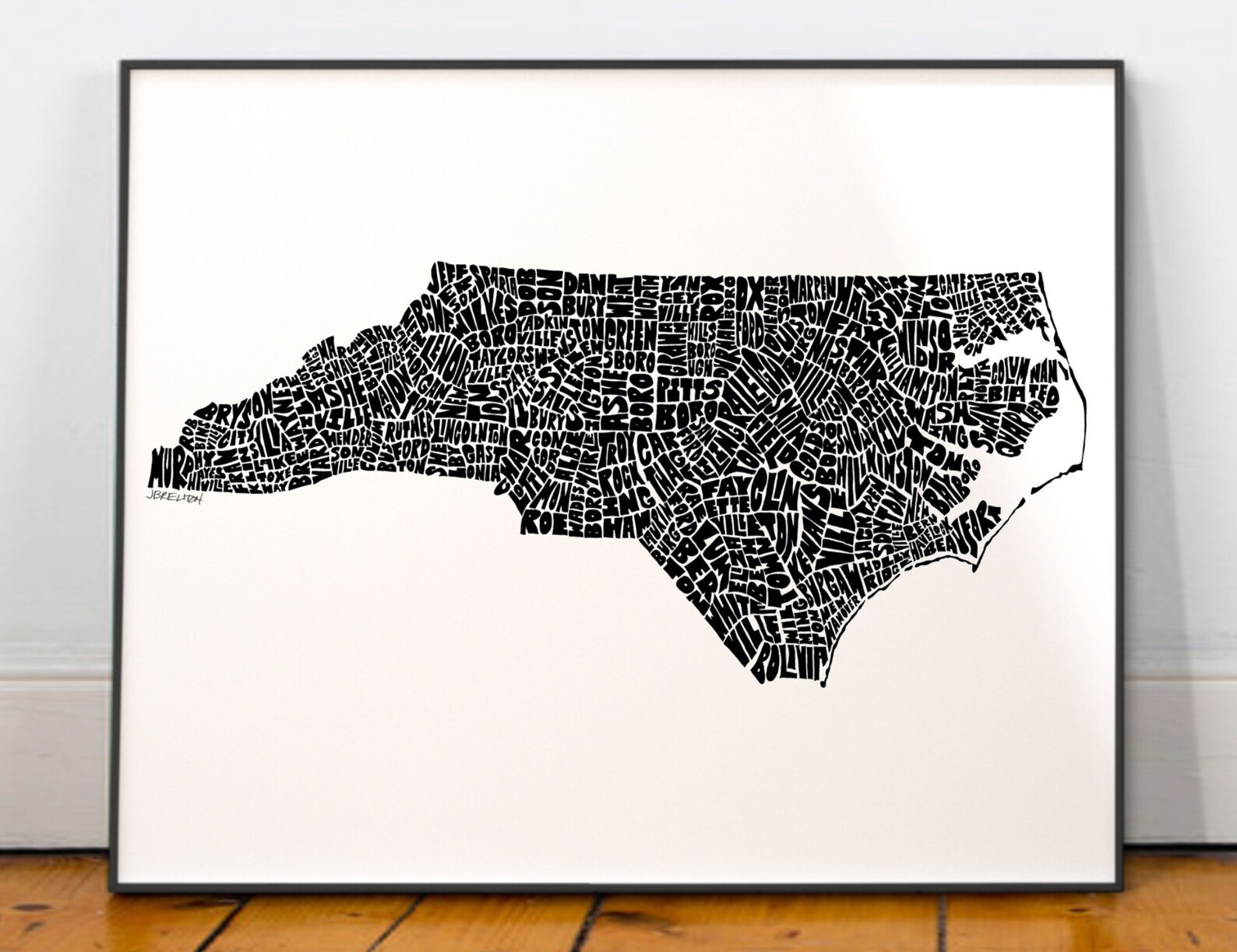 North Carolina Map Art North Carolina Map Print North - Etsy