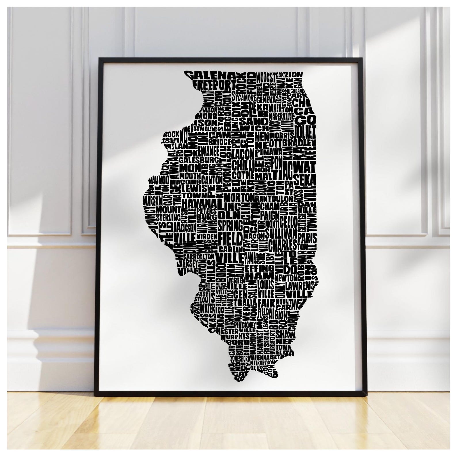 Illinois Map Art, Illinois Art Print, Print of My Original Hand Drawn ...