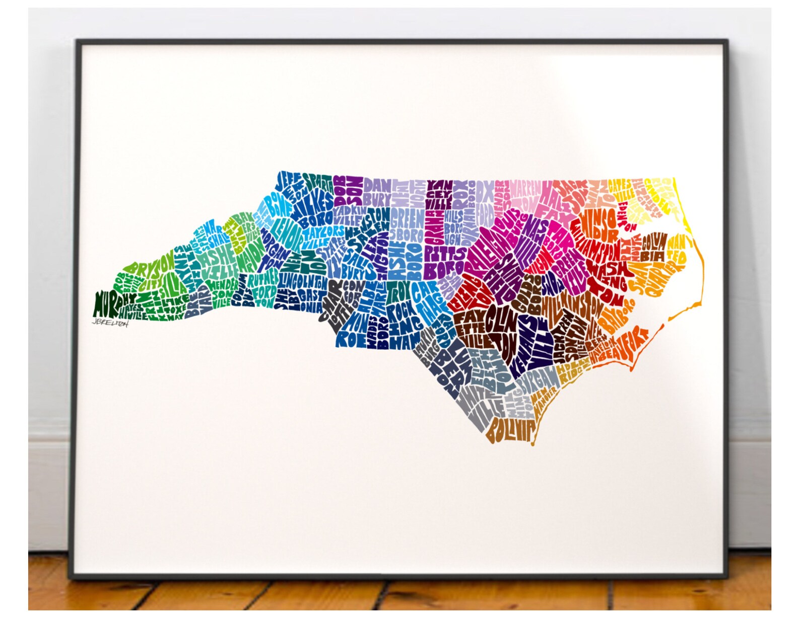 North Carolina Map Art, North Carolina Art Print, Signed Print of My ...