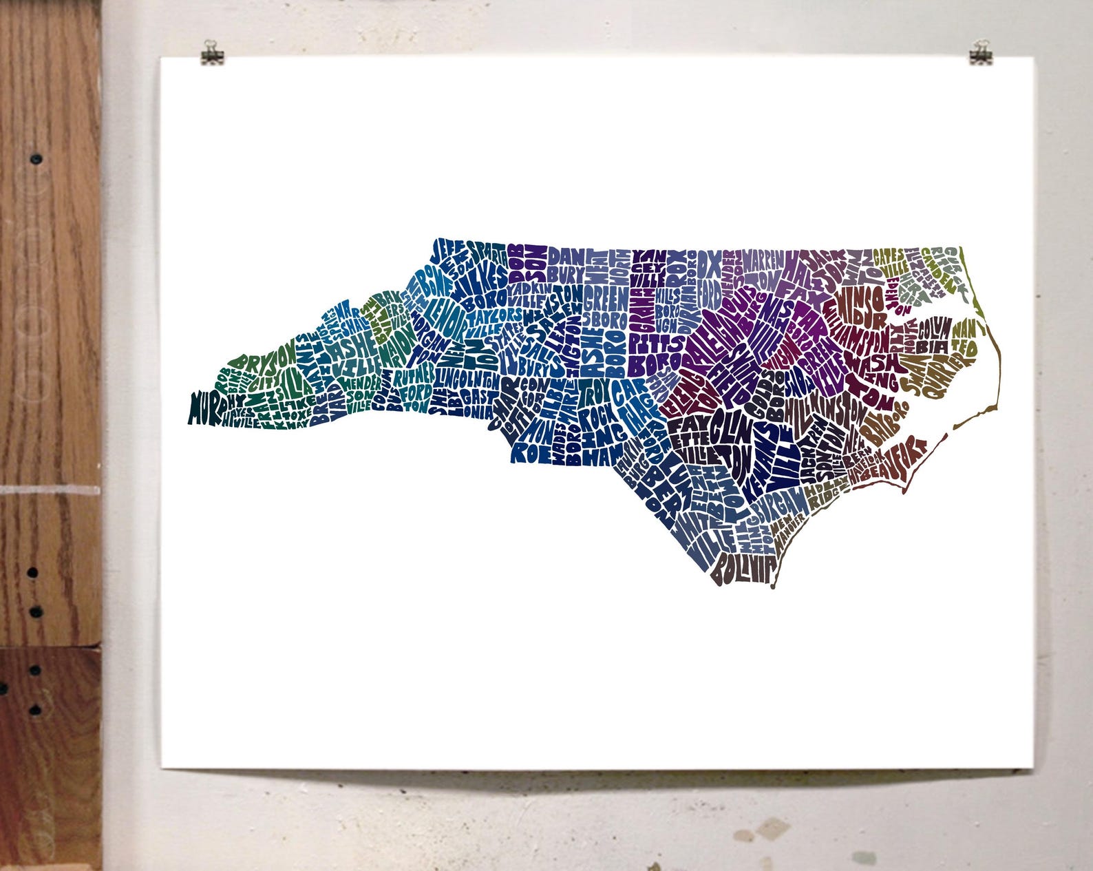 North Carolina Map Art, North Carolina Art Print, Signed Print of My ...