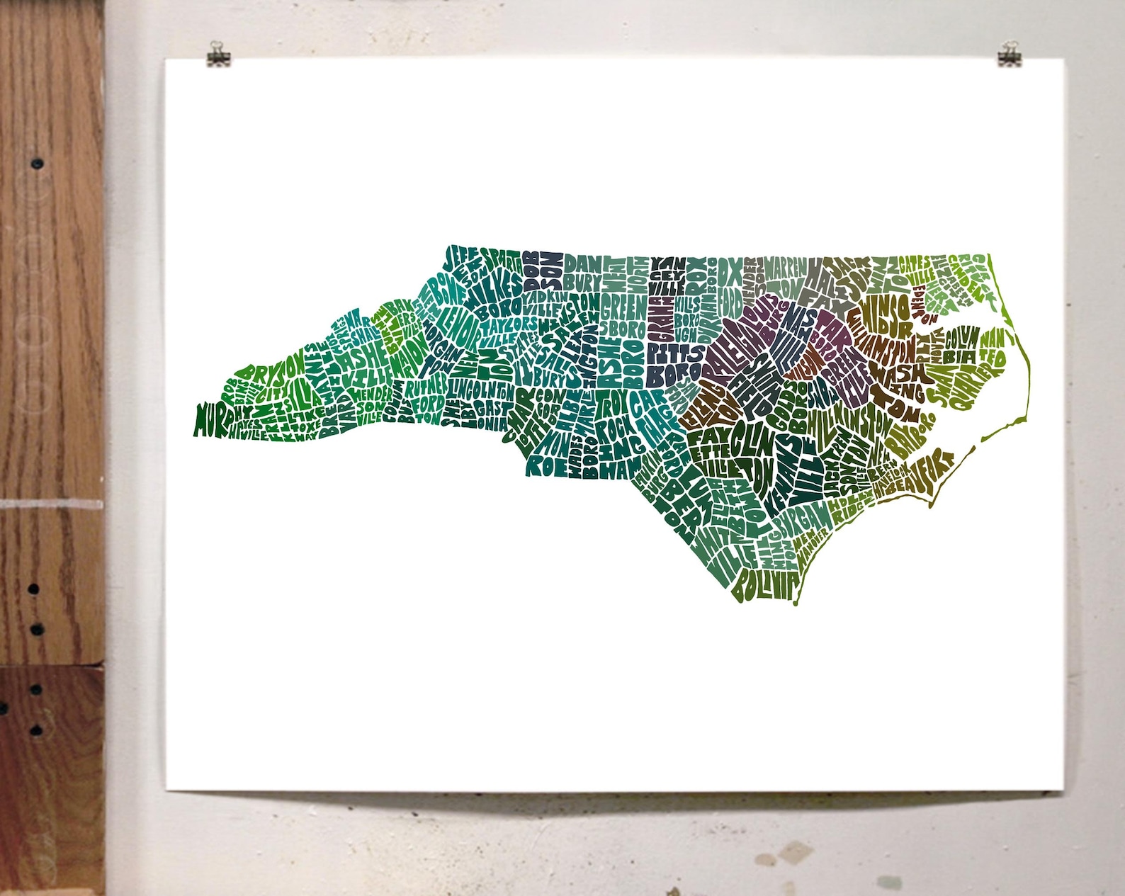 North Carolina Map Art, North Carolina Art Print, Signed Print of My ...